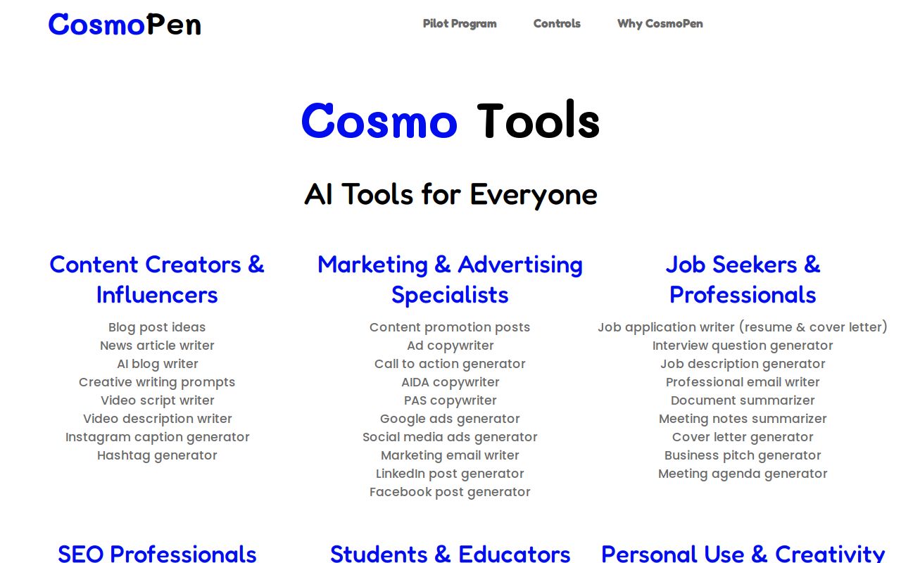 CosmoPen - AI Tools